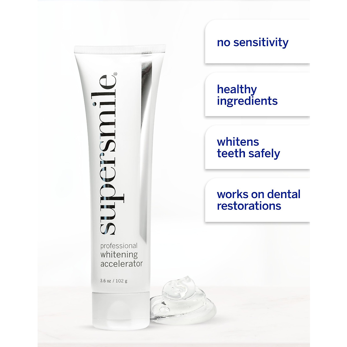 Supersmile Professional Whitening Accelerator - Powerful Whitening without Sensitivity - Safe and Effective on Dental Restorations (3.6 Oz)