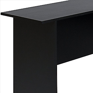 Anshunyin L-Shaped Wood Right-Angle Computer Desk with Two-Layer Bookshelves Modern Office Desk with Storage Shelves, Sturdy Writing Table Workstation for Home Office Black