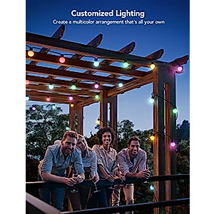 Govee Outdoor String Lights, 50ft G40 RGBIC Warm White String Lights with 25 Dimmable LED Bulbs, IP65 Waterproof Outdoor Lights with App Control for Balcony, Garden, Patio, Party
