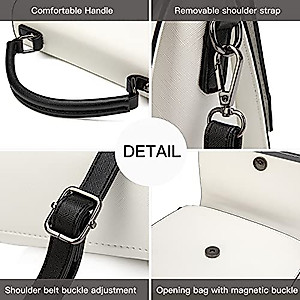 HARRELSA Small Crossbody Handbags Top Handle Satchel Purse for Women Little Handbag with Adjustable Long Shoulder Strap (White)