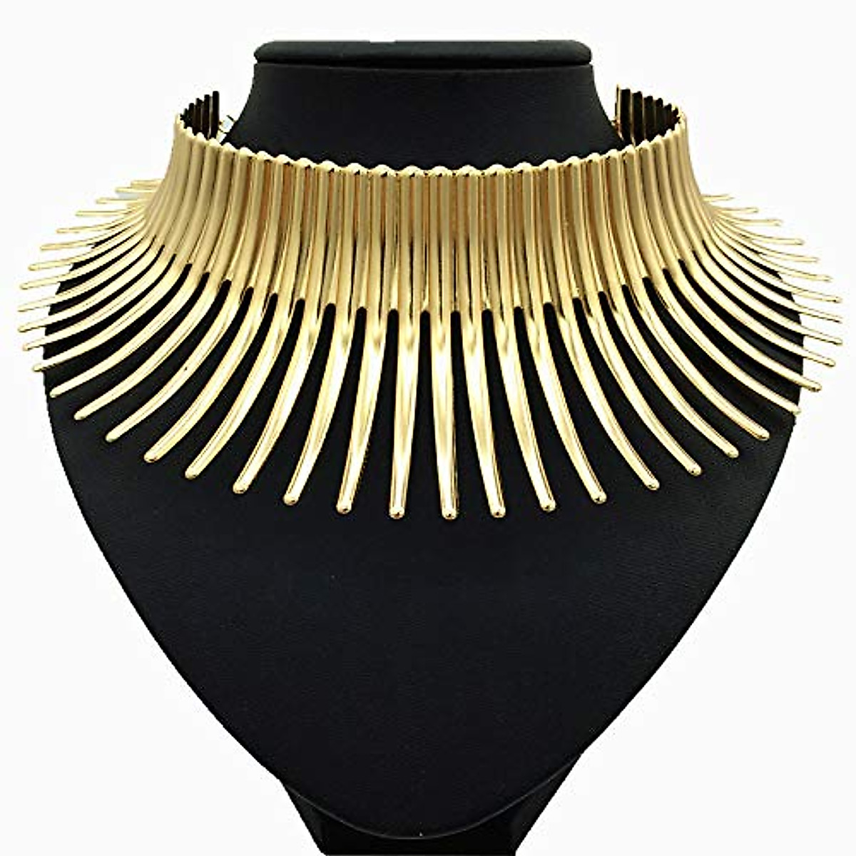Barode African Collar Choker Necklace Gold Statement Chokers Bib Chunky Necklaces Jewelry for Women(Gold)