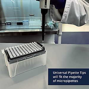 10ul Filtering Pipette Tips - Universal Filter Pipette Tips - Clear White, RNase, DNase, and DNA Free, Racked - 10 Racks, 96 Tips/Rack (10ul)