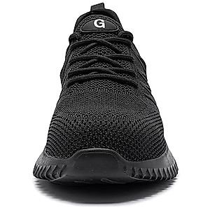 Tinefiy Steel Toe Shoes for Men Lightweight Comfortable Slip Resistant Safety Work Sneakers Cushion Puncture Proof Shoes Indestructible Shoe Size 10