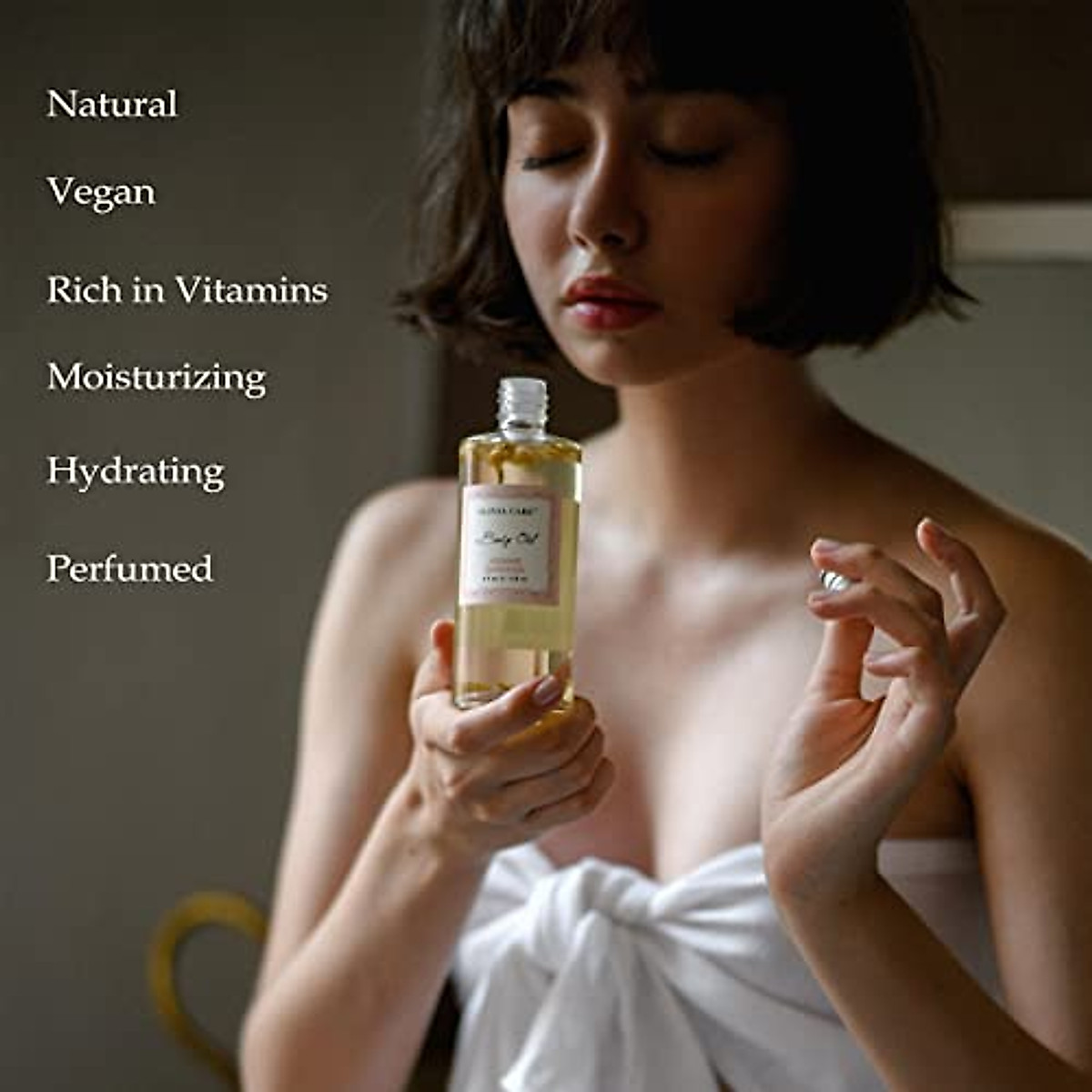 Olivia Care Jasmine Gardenia Body Oil Vegan & Natural Oil For Women | Hydrating & Moisturizing After Bath Oil - with VITAMIN E, K & Omega Fatty Acids Reduce Dry Skin - 4 OZ