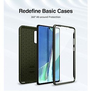 SURITCH for Samsung Galaxy Note 20 Case (Only) 6.7-inch, [2 Front Frames][Built-in Screen Protector] Full Body Protective Rugged Heavy Duty Shockproof Phone Cover -(Green)