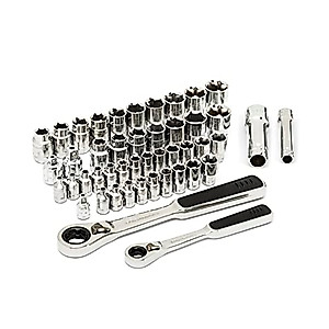 GEARWRENCH 46 Pc. 1/4" & 3/8" Drive 6 Pt. Pass-Thru Mechanics Tool Set, SAE/Metric - 8946