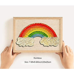 RM Studio DIY String Art Kit with All Necessary Accessories and Frame for Kids Students, Adult Crafts Kit, Home Wall Decorations Unique Gift (Rainbow)