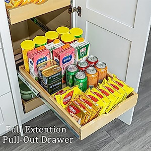 ALINE FURNITURE Pull Out Cabinet Organizer, Pull Out Cabinet Drawer, Slide Out Cabinet Organizer, Cabinet Organizers and Storage, Cabinet Pull Out Drawers for Kitchen (23''W x 21''D)