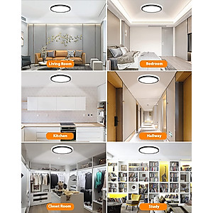 12Inch Led Flush Mount Ceiling Light,28W 3200LM Dimmable Light Fixture,Wall Switch Control 3000K/4000K/6500K Super Bright Ultra Thin Ceiling Light for Kitchen Living Room