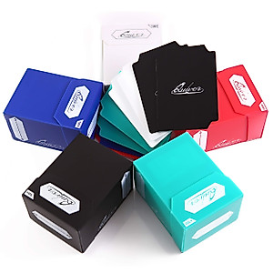 Quiver Time 100+ Standard Deck Blocks with 2 Dividers/Card Deck Box - Set of 5 MTG Deck Box - Compatible with Magic Commander, Yugioh & other TCG cards - (White, Black, Blue, Red & Green)