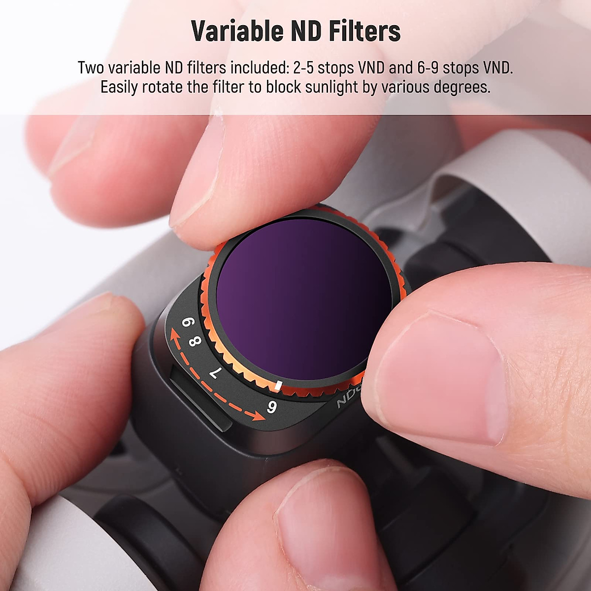 NEEWER Limited Variable ND Filter Kit Compatible with DJI Mini 3/Mini 3 Pro, 4 Pack ND2-ND32 (1-5 Stops)/ND64-ND512 (6-9 Stops)/CPL/UV Lens Filter with Multi Coated HD Optical Glass/Aluminum Frame