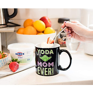 Silver Buffalo Star Wars Yoda Best Mom Ever Ceramic Mug | Holds 20 Ounces | Toynk Exclusive
