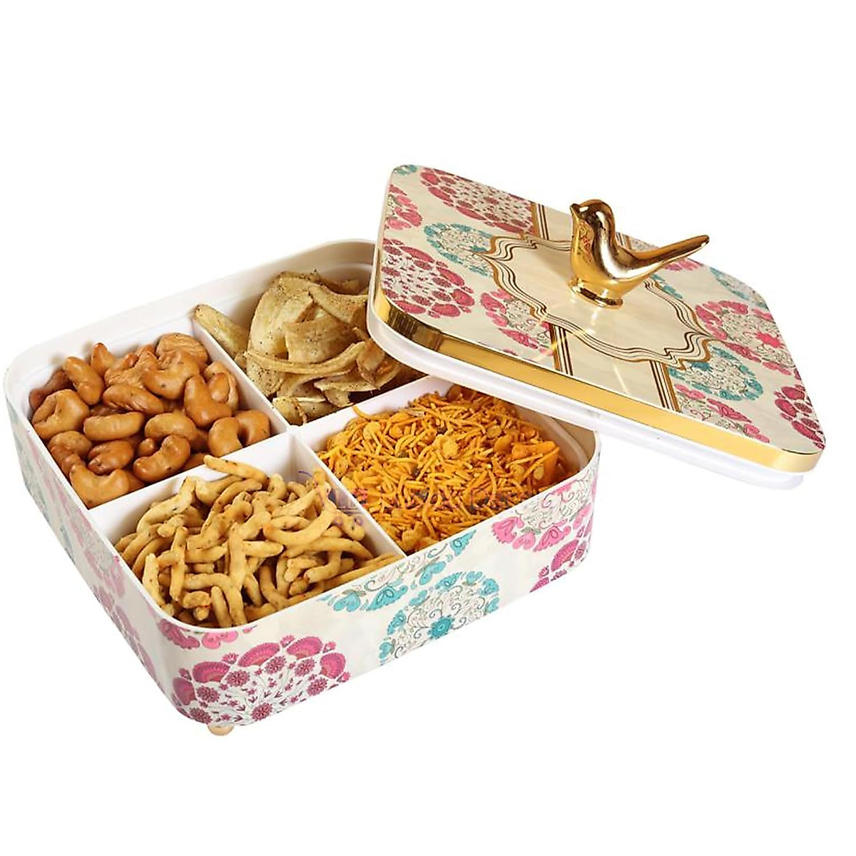 Airtight Dry Fruit box with Lid Serving Tray, Dry Fruit Box with for Serving Sweets, Chocolates, Candy, Pickle, Mukhwas, Kitchen accessories Items (500ml, Set of 4)