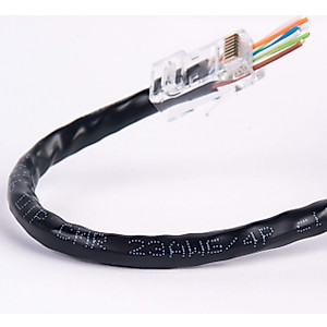 RJ45 CAT6 Passthrough Connectors (50 PCS),Gold Plated 3 Micron 3u, High Performance 3 Prong Pins (CAT6/50 PCS)