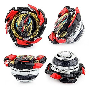 Lr Launcher Grip Bay Blades Toy Bey Battling Tops Burst Game B-184 Left Right String Launcher Booster DB B-191 Dangerous Belial All Might-2 Dynamite Battle Starter Set Gift for Boys (Black)