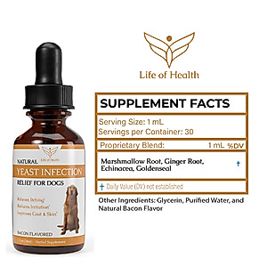 Natural Yeast Infection Treatment for Dogs | Supports Healthy Itch Relief, Inflammation Relief, Allergy Relief & More | Dog Yeast Ear Infection Treatment | Dog Itch Relief | Dog Allergy Relief