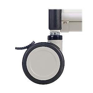 Tripp Lite Mobile Standing Desk 2 Adjustable Shelf & 2 Metal Storage Drawers, TAA Compliant, Home Office & School, 5-Year Warranty, White