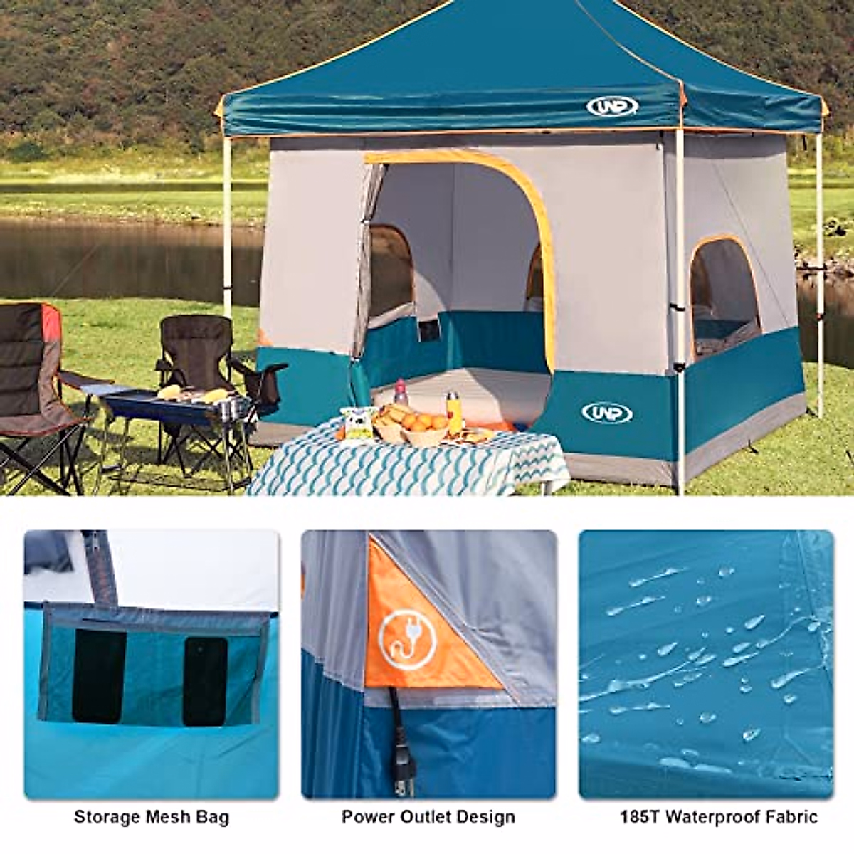 UNP Camping Cube | Canopy Inner Tent for 10' x 10' ft Pop Up Canopy Tent Fully Vented Roof Easy Set Up Enclosed Canopy(Canopy/SHELTER NOT Included)
