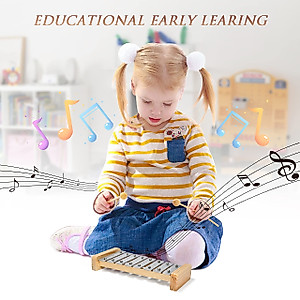 Toddler Musical Instrument Toys, Kids Wooden Percussion Music Instruments Set for Toddlers, Preschool Education Early Learning Baby Musical Toys for Boys and Girls