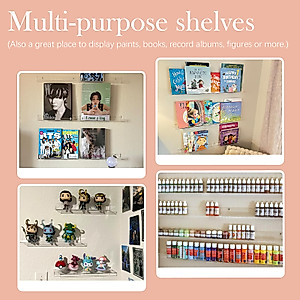 FEMELI Nail Polish Wall Rack: Acrylic Clear Nail Polish Shelves - 12pcs Nail Polish Wall Organizer Holder Display 15 Inch