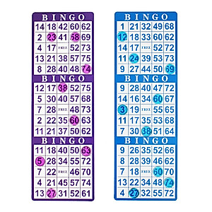 Yuanhe Bingo Paper Game Cards - 3 Cards - 100 Sheets in Mixed Colors