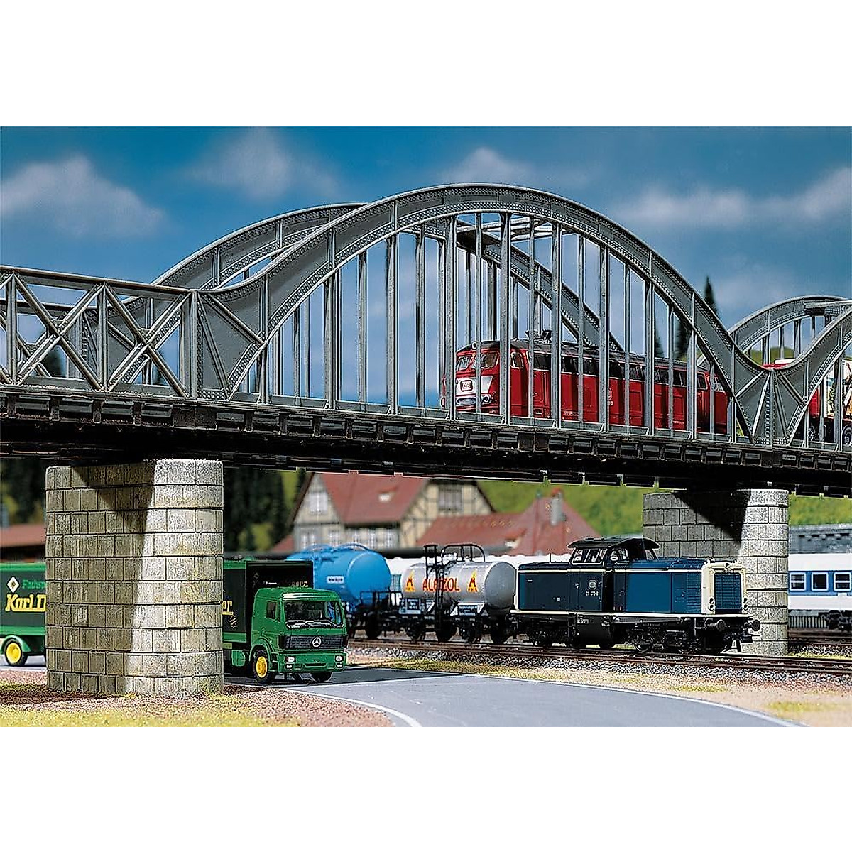 Faller 120536 Through Arch Bridge XL HO Scale Building Kit, 14"