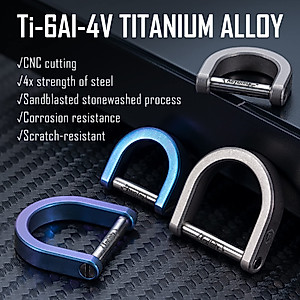 KeyUnity KK07 Mini Titanium Scalpel Knife, KM09 Dual-Gate Carabiner Keychain Clip & KA17 Titanium D Ring Bundle