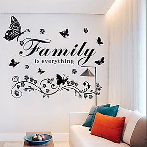 Wall Decor Sticker Vinyl Wall Art Decal Removable Wall Stickers Quotes Family is Everything Wall Decals Family Wall Art Letters Wall Decal Word Lettering Wall Sticker for Living Room Bedroom Dining Room Kitchen.