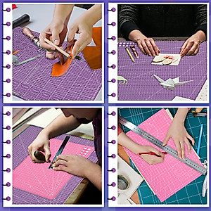 Fulmoon 2 Pcs Self Healing Cutting Mat 18 x 24'' and 9 x 12'' Non Slip Rotary Cutting Mat or Sewing Hobby Mat Quilting Mat PVC Double Sided 5 Ply Craft for Fabric Scrapbooking Project