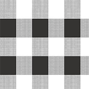 Stitch & Sparkles 100% Cotton Duck 45" Width Buffalo Plaid Black & White Color Sewing Fabric by The Yard