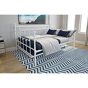 DHP Manila Metal Full Size Daybed and Twin Size Trundle (White)