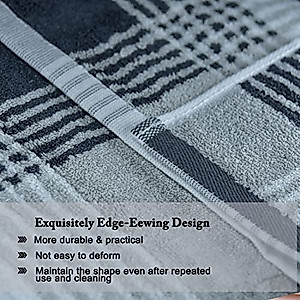 MEMRUI Hand Towels for Bathroom, Ultra Soft and Highly Absorbent, 13 x 28 inches, Guest & Gym Quality Wood Fiber Stripe Hand Towels