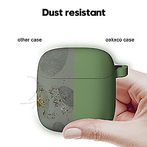Oakxco JBL Tune 220 TWS/225 TWS Case Silicone, Soft Rubber Gel Shockproof Hard Protective Cover with Keychain Lock, Slim Fit Thin Skin Sleeve Charging Case for Women Girl Cute, Sage Green