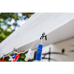 Camco RV Awning Valance Clips - Easily Hang Rope or Party Lights from Your RV's Awning Valance or Pop-Up Shelter - includes a Pack of (10) Clips (42709)