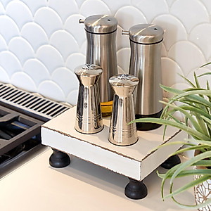 KIBAGA Decorative Wood Riser For Display - Beautiful Wooden Farmhouse Pedestal Stand Uniquely Displays Your Decorations - The Perfect Display Tray for Your Home and Kitchen Decor