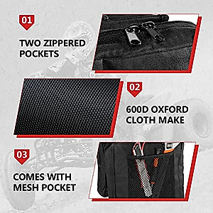 ALAVENTE ATV UTV Tank-Top Saddle Bag - Motorcycle Tank Bag - Snowmobiles ATV Tank Top Saddle Bag Waterproof - for Yamaha Suzuki Kawasaki Harley (ATV Bag Black)