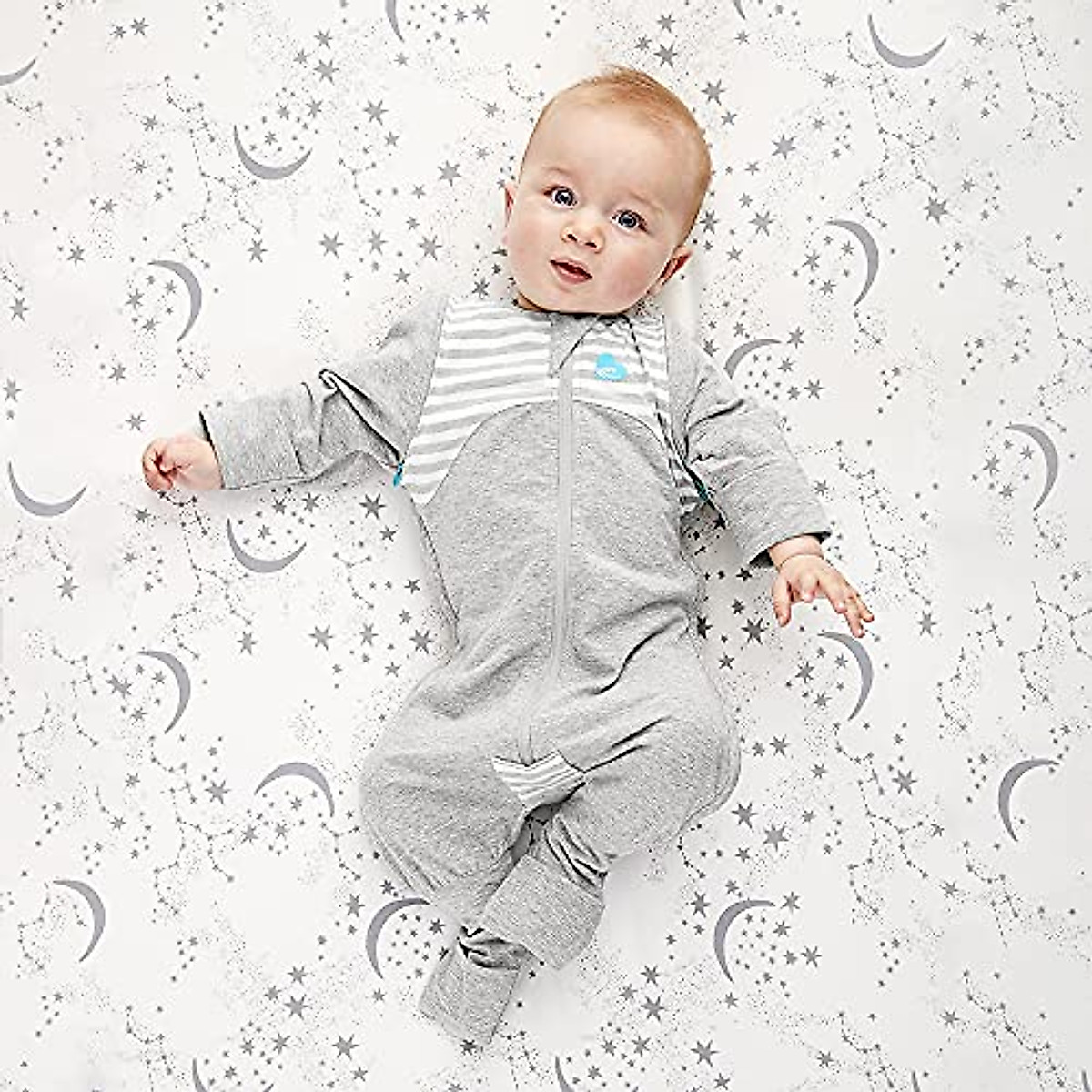 Love to Dream Swaddle UP Transition Suit, Gray, Medium, 13-19 lbs, Patented Zip-Off Wings and Unique Self-Soothing Sleeves, Safely Transition from Swaddled to Arms-Free Before Rolling Over