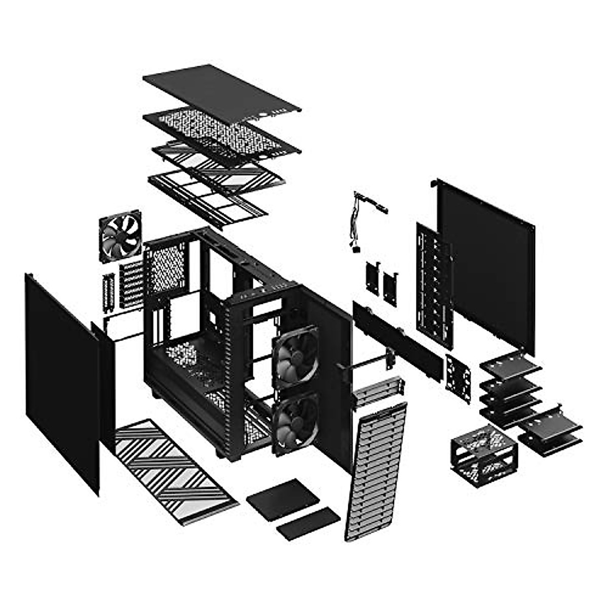 Fractal Design Define 7 Black Solid Brushed Aluminum/Steel E-ATX Silent Modular Mid Tower Computer Case