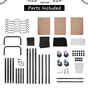 STORAGE MANIAC 3-Section Laundry Sorter with Foldable Ironing Board, Heavy-Duty Rolling Laundry Cart with and Removable Bags, Triple Laundry Hamper with Wheels, Matte Black