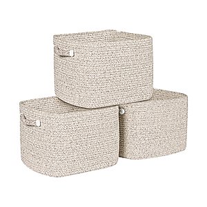 Syeeiex Cube Storage Bins, [3-Pack] 13x13x13 Storage Cube Bins, Collapsible Storage Cubes, Storage Baskets, Fabric Storage Bins for Storing Cloths, Books on Bedroom or Living Room(With Hard Bottom)