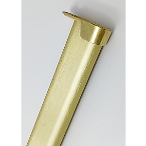 Matte Brass Aluminum Oval Wardrobe Tube Closet Rod with Two End Caps and Screws (30 INCH)