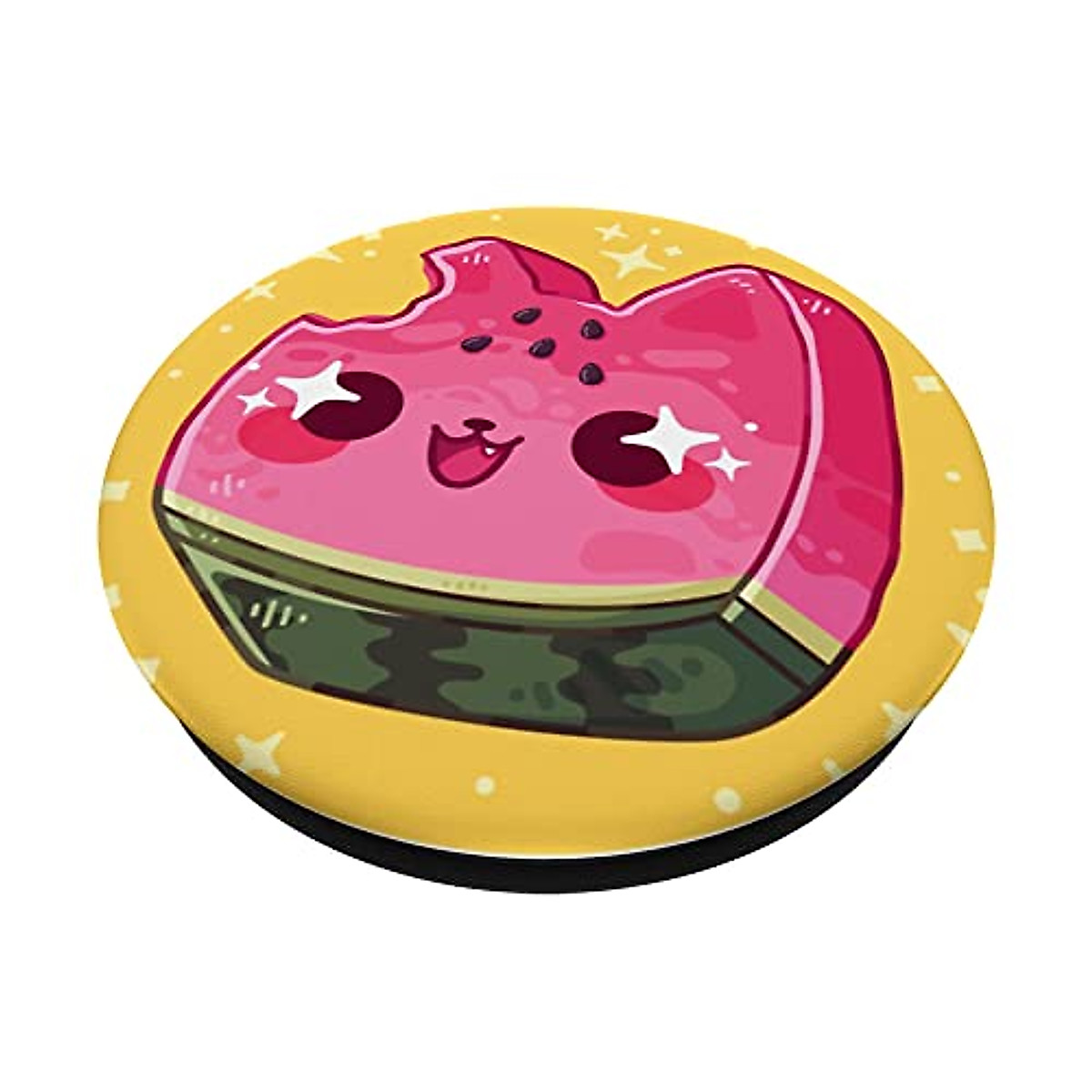Cute Pink Cat Funny Cat Lover Watermelon Face PopSockets Swappable PopGrip