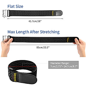 Trilancer Elastic Cinch Straps with Anti-Slip Strips, 2" x 18"(8 Pack) Hook and Loop Storage Straps with Buckle, Bundling Straps for Extension Cords, Cables, Ropes, Hoses, Bike, Boat, Pant Garters