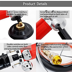 SDRTOP Wet Air Stone Polishers 4 Inch Pneumatic Water Grinders Air Powered Wet Sander with Rear Exhaust 5500 Rpm for Granite Marble Concrete Polishing