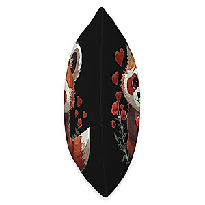 Cute Red Panda Valentines Day Roses Designs Cute Red Panda Valentines Day Roses Animal Lovers Throw Pillow, 16x16, Multicolor