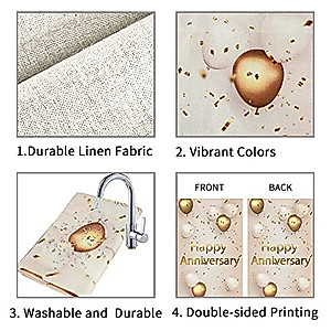 Maicaiffe Happy Anniversary Garden Flag - Wedding Anniversary / Company Anniversary Party Lawn Yard Flag, Outdoor Indoor Decor - Double Sided