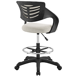 Modway Thrive Drafting Chair - Tall Office Chair for Adjustable Standing Desks in Gray
