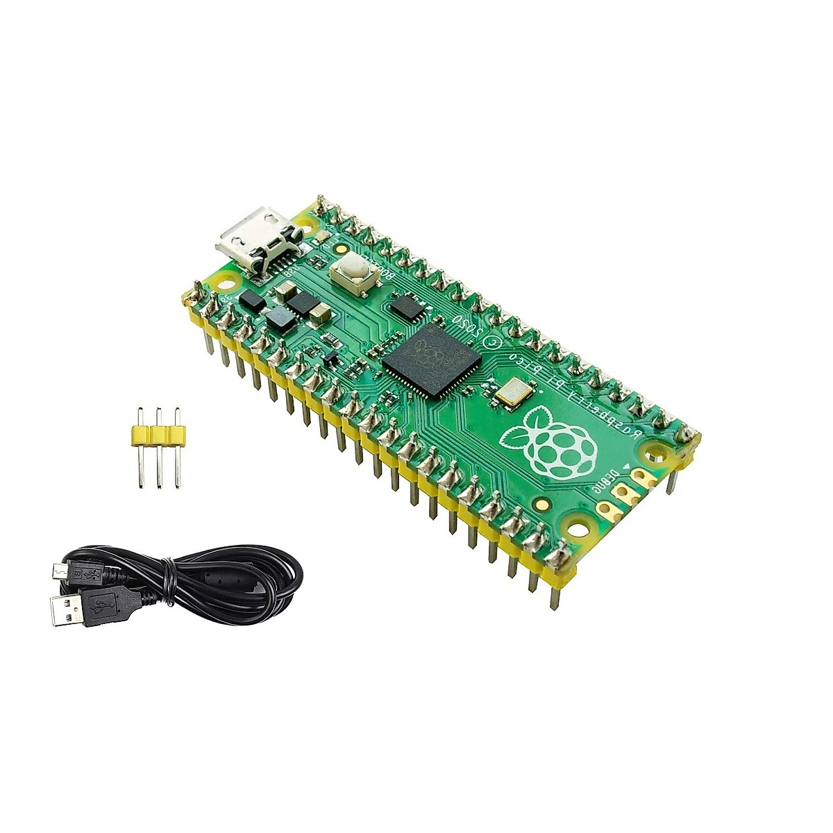 Pre-soldered Raspberry Pi Pico Microcontroller Mini Development Board with Header,Based on RP2040 Chip, Dual-core Arm Cortex M0+ Processor, High-Performance
