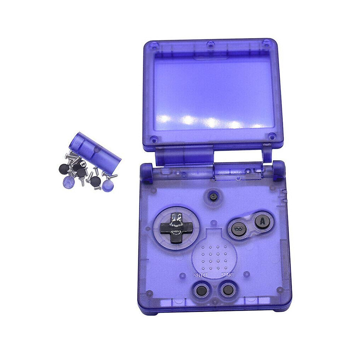 Meijunter Replacement Transparent Clear Full Housing Shell Case Repair Parts Kit for Nintendo Gameboy Advance SP GBA SP Console