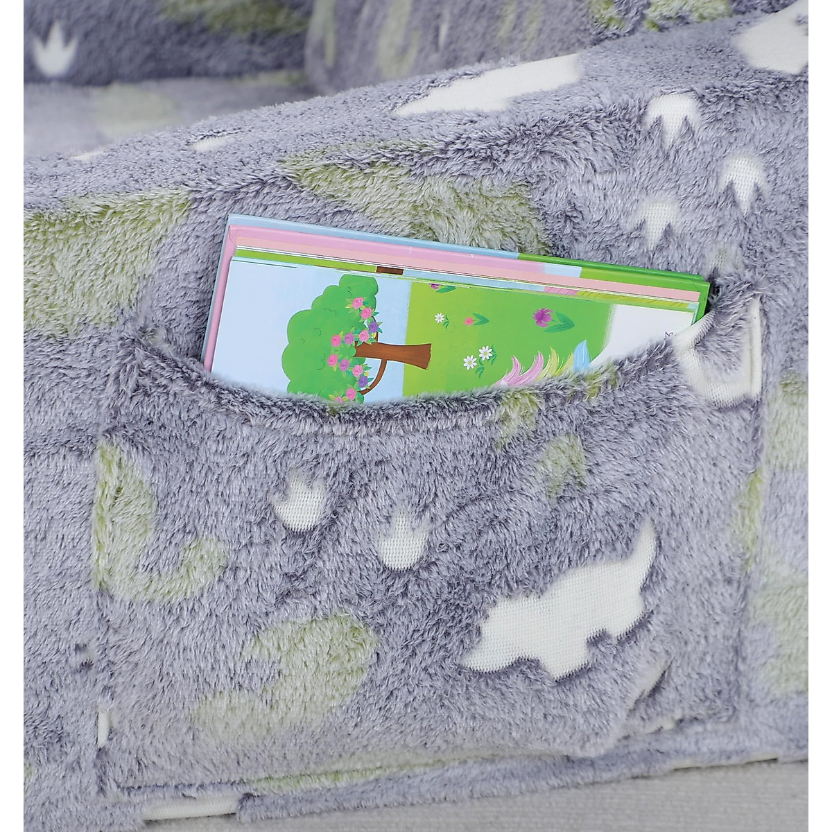 AFBKSS&BB Toddler Sofa Glow in The Dark,2 in 1Kids Chairs, Children Sofas, Baby Armchairs, Full Foam Children Upholstered Couch, Flip Out Sofa Beds Pre-School Furniture (Gray)